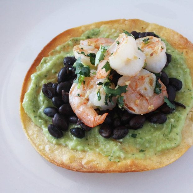 Cilantro Lime Shrimp Tostadas with Avocado and Tomatillo Salsa | Cake ...