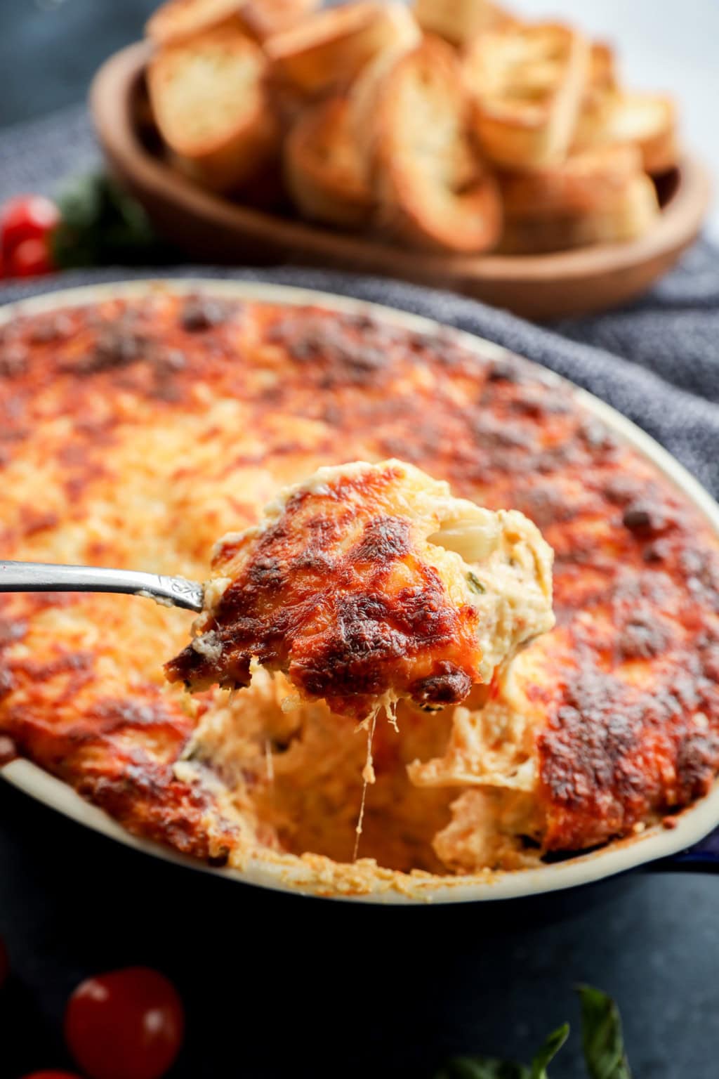 The Best Four Cheese Pizza Dip Recipe (Hot and Gooey!) | Cake 'n Knife