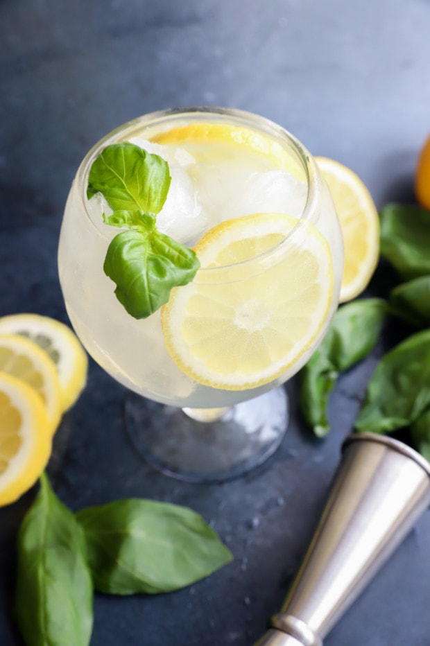 Lemon Basil Cocktail - Cake 'n' Knife