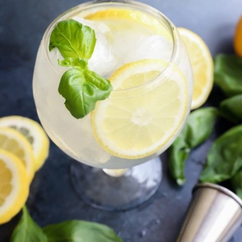 Lemon Basil Cocktail - Cake 'n' Knife
