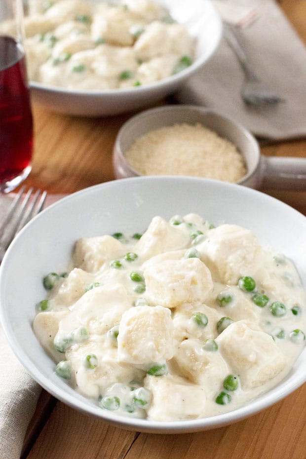 Ricotta Gnocchi with Lemon Cream Sauce & Peas | Cake 'n Knife