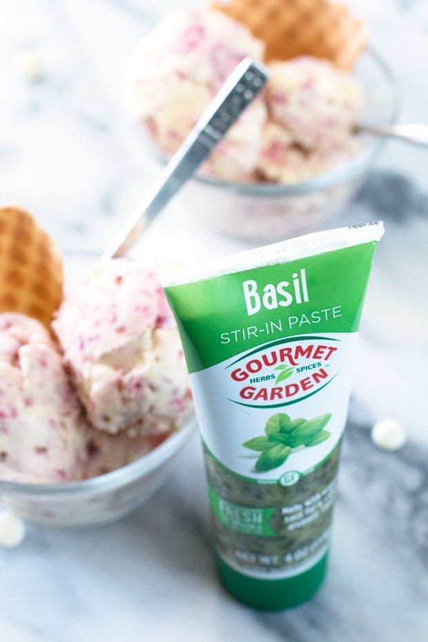 Lemon Raspberry Basil Ice Cream | Cake 'n Knife