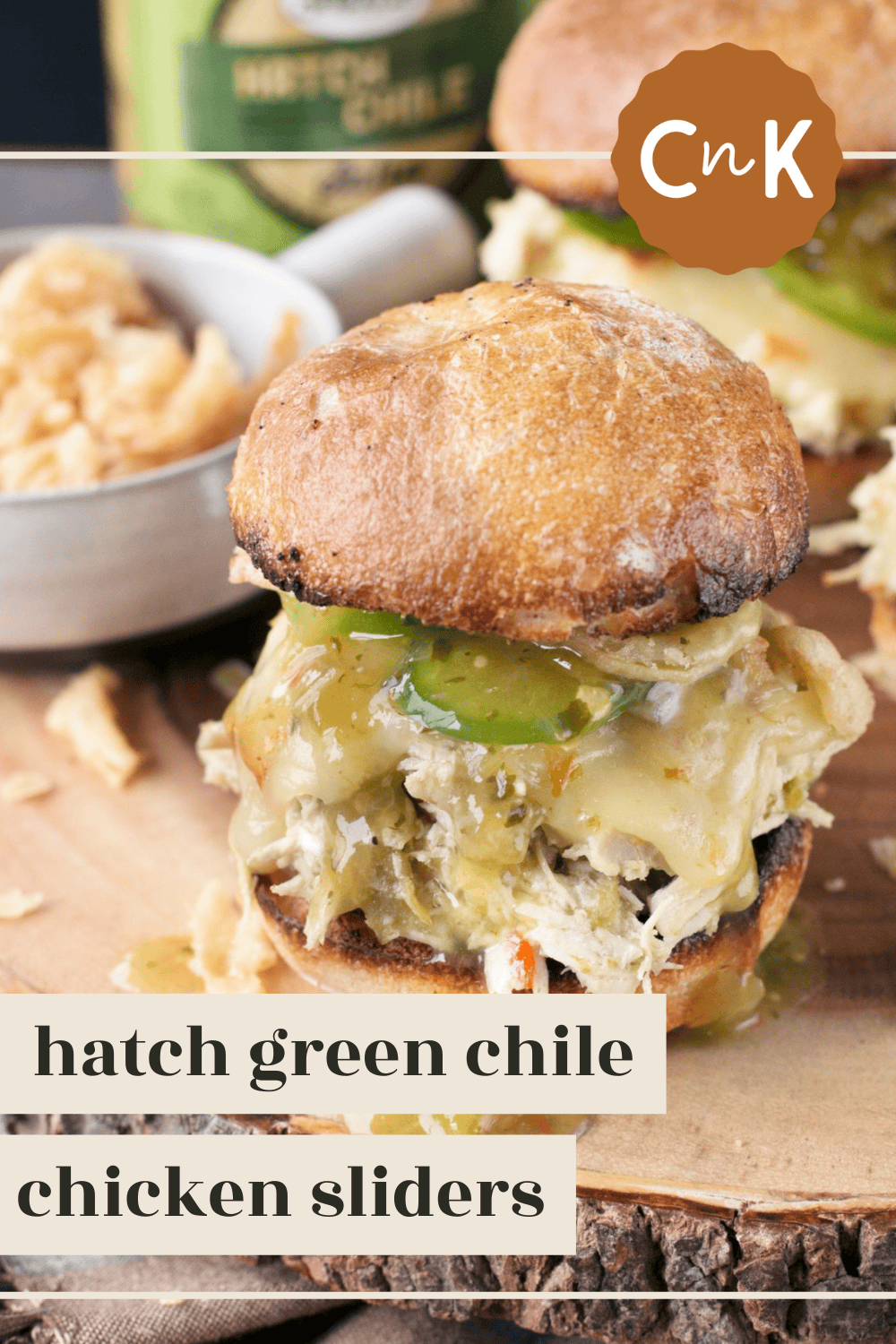 Hatch Green Chile Chicken Sliders | Cake 'n Knife