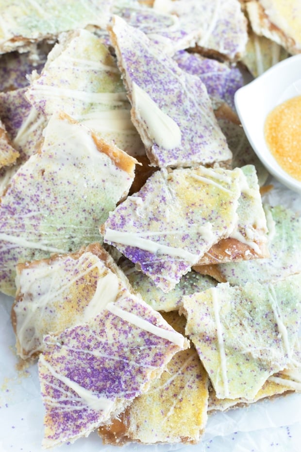 Easy King Cake Crack Candy Recipe | Cake 'n Knife