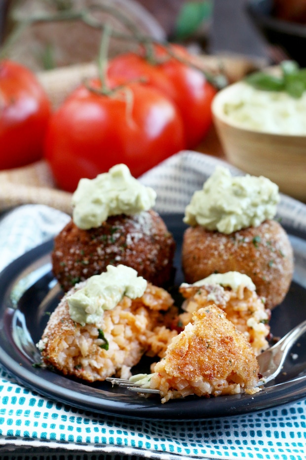 Parmesan Tomato Cauliflower Arancini | Cake 'n Knife