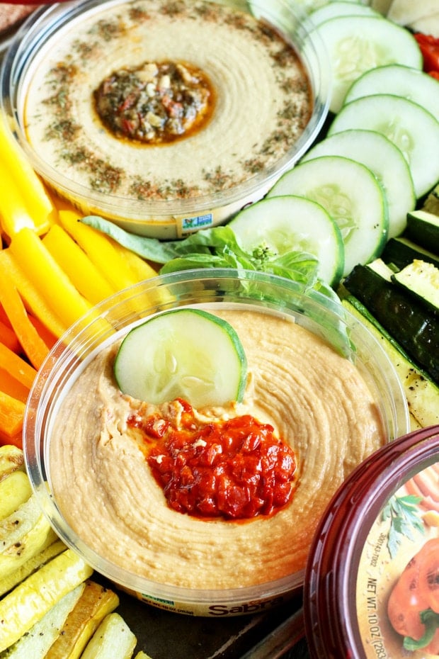 Summer Garden Vegetable Hummus Board | Cake 'n Knife