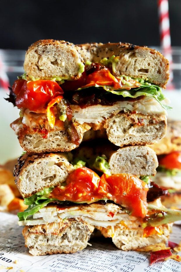 Everything Avocado Turkey Bagel Sandwich | Cake 'n Knife