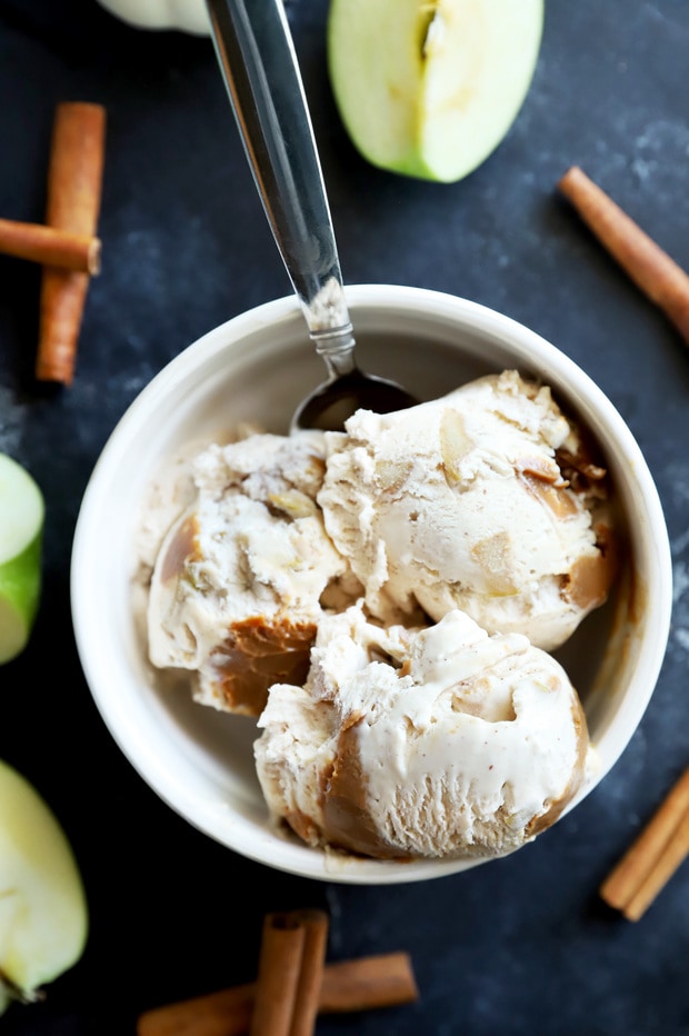 No-Churn Caramel Apple Ice Cream | Cake 'n Knife