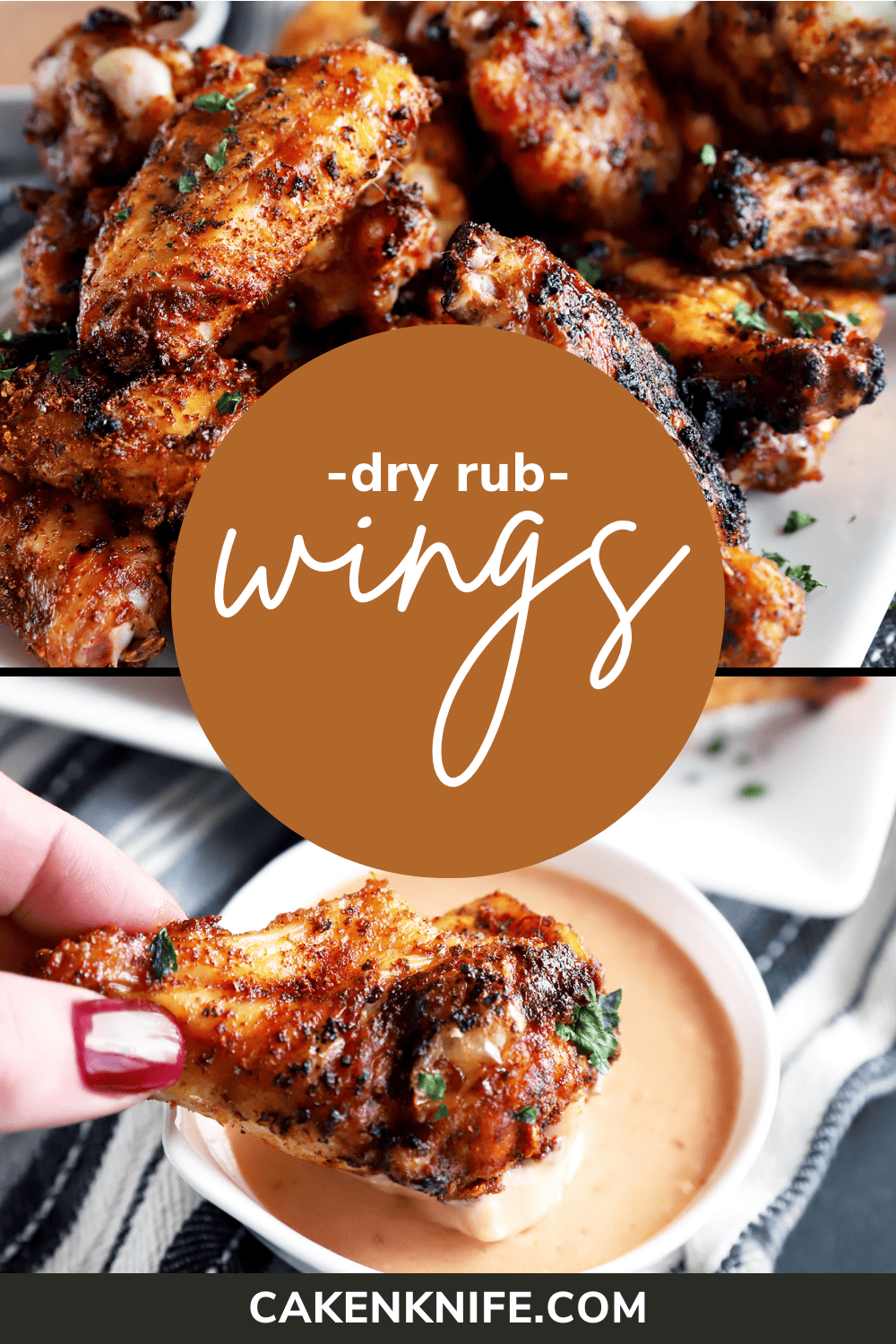 Dry Rub Wings with BBQ Blue Cheese Sauce | Cake 'n Knife