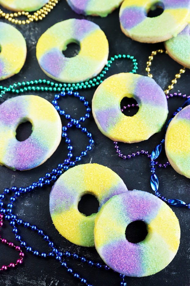 King Cake Cookies For Mardi Gras | Cake 'n Knife