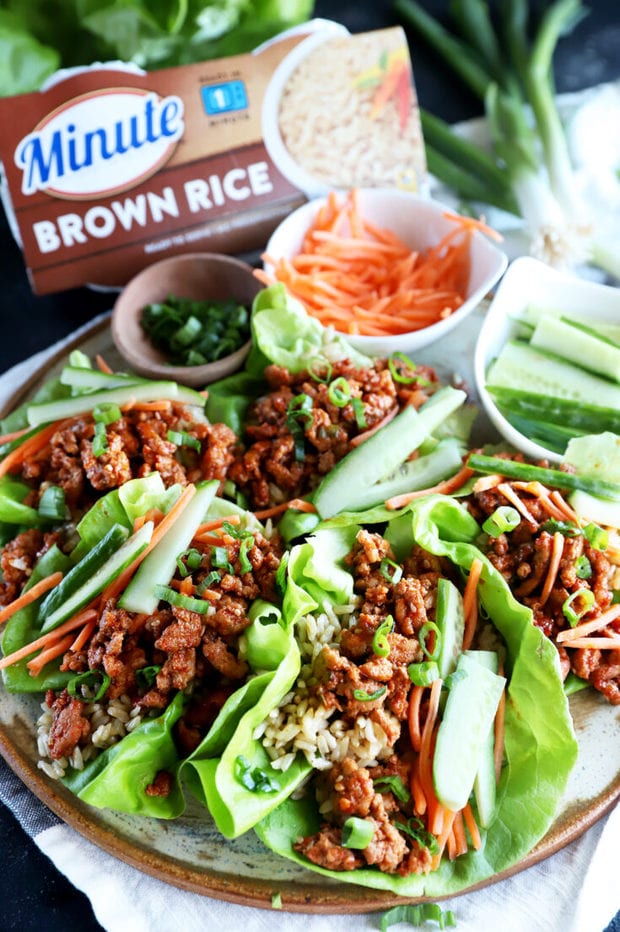 Korean Ground Turkey and Rice Lettuce Wraps | Cake 'n Knife