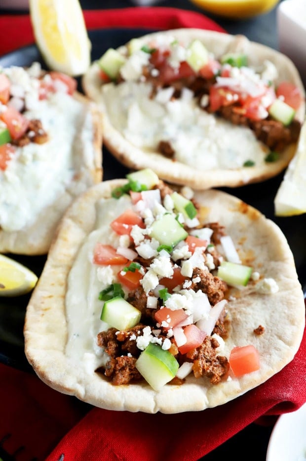25-Minute Greek Beef Pitas Recipe | Cake 'n Knife