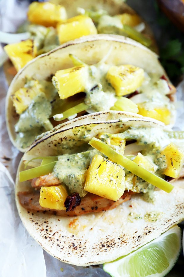Sheet Pan Pineapple Chipotle Chicken Tacos | Cake 'n Knife
