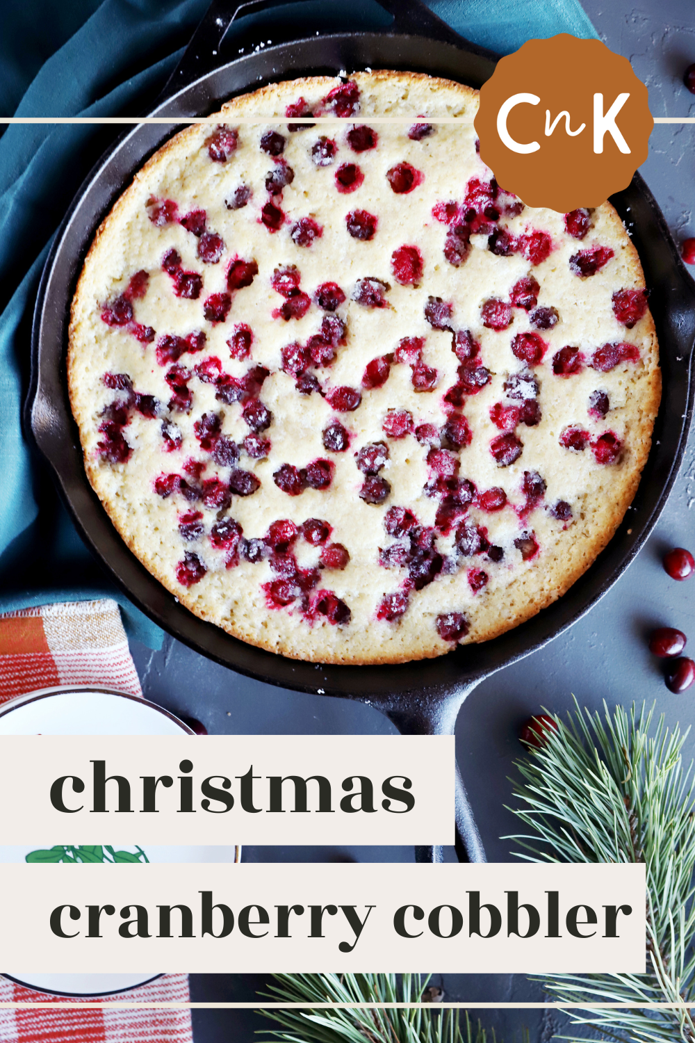 Christmas Cranberry Cobbler Recipe | Cake 'n Knife