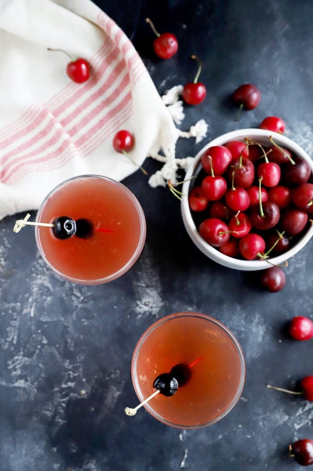Cherry Bourbon Sour Cocktail Recipe | Cake 'n Knife