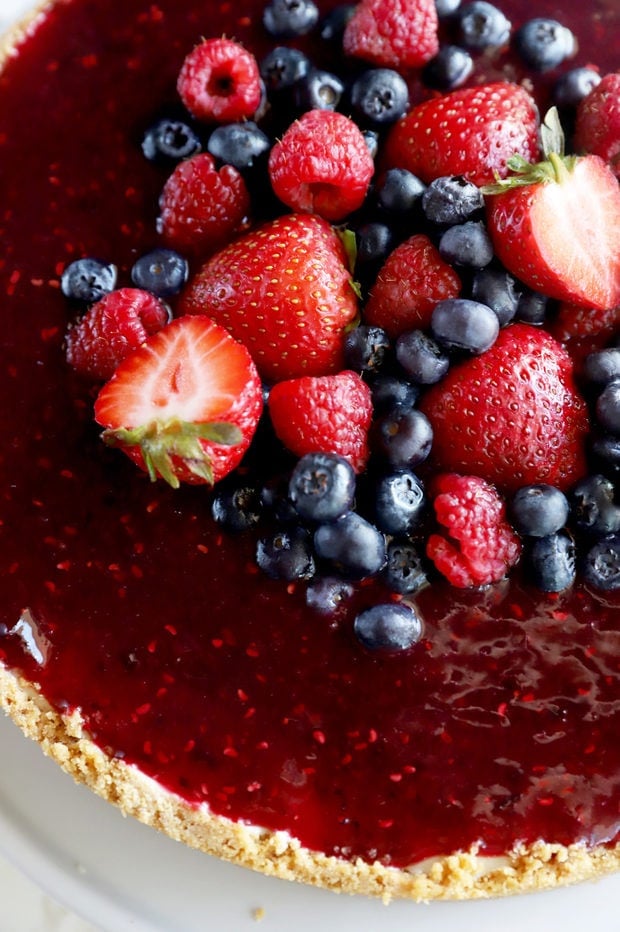 Summery Triple Berry Cheesecake Recipe | Cake 'n Knife