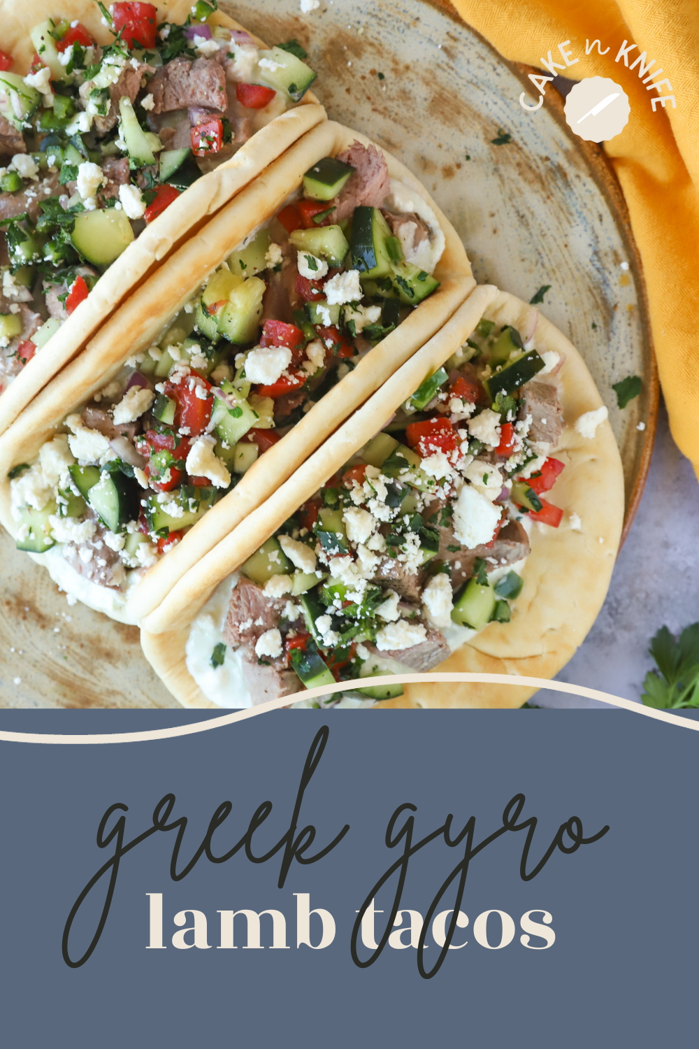 Greek Gyro Lamb Tacos | Cake 'n Knife