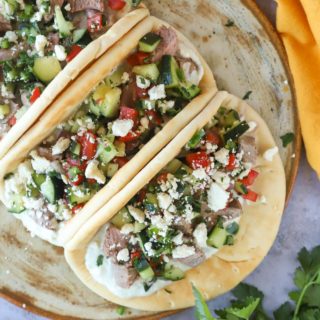 Greek Gyro Lamb Tacos | Cake 'n Knife