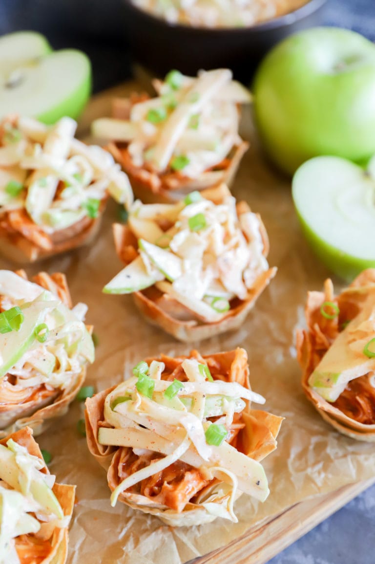 Spicy BBQ Chicken Wonton Cups | Cake 'n Knife