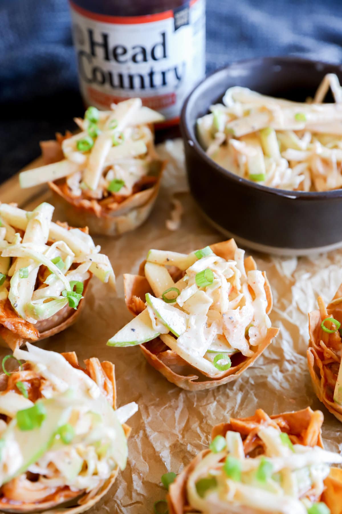 Spicy BBQ Chicken Wonton Cups | Cake 'n Knife