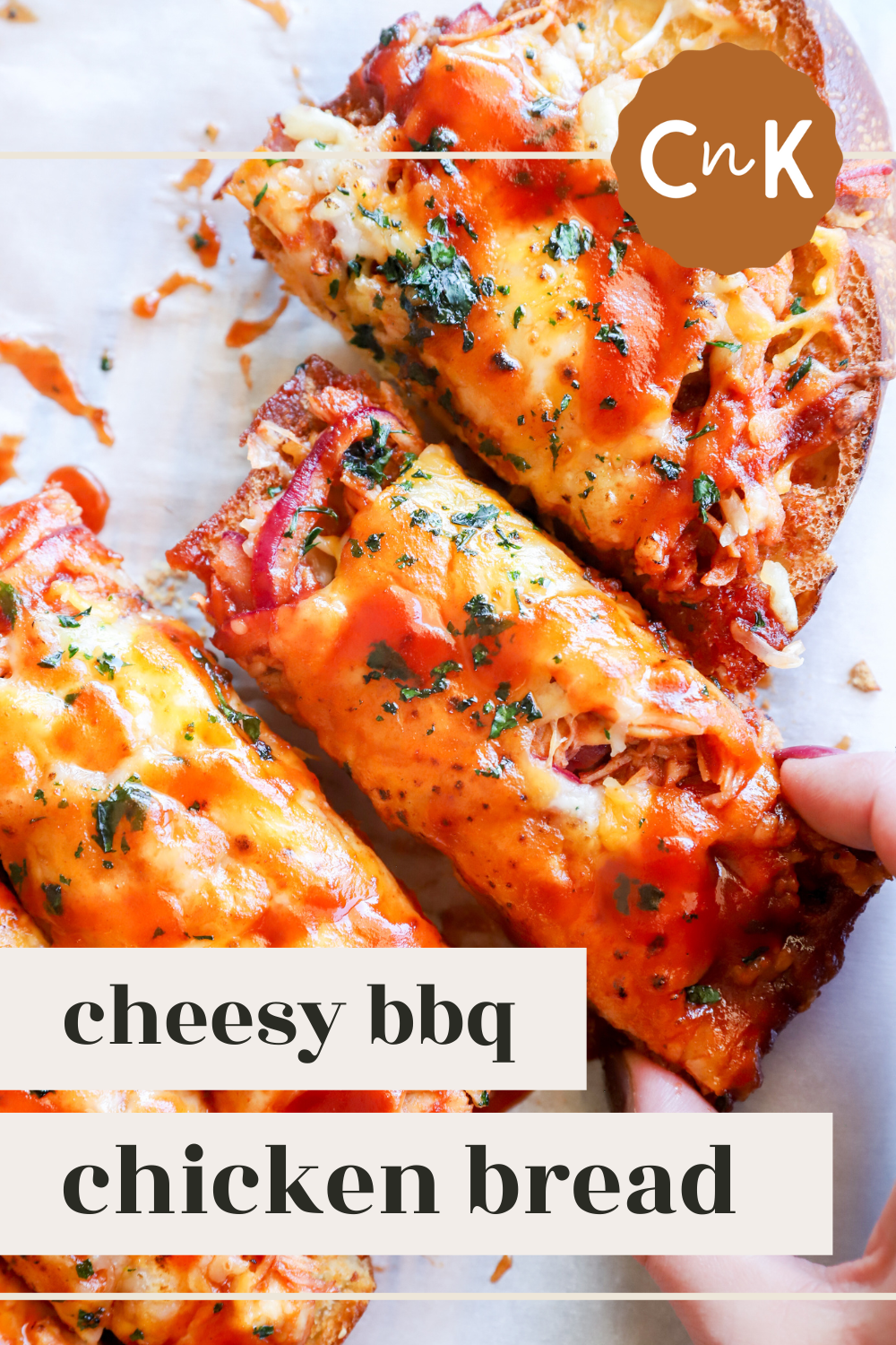 Cheesy BBQ Chicken French Bread | Cake 'n Knife