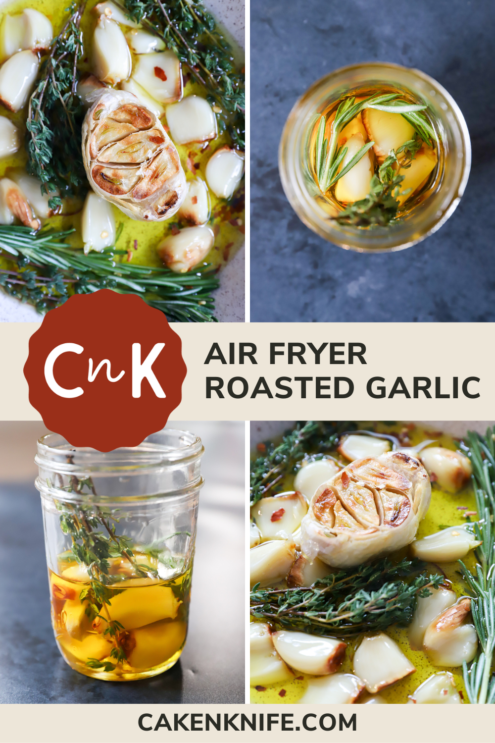 Air Fryer Roasted Garlic | Cake 'n Knife