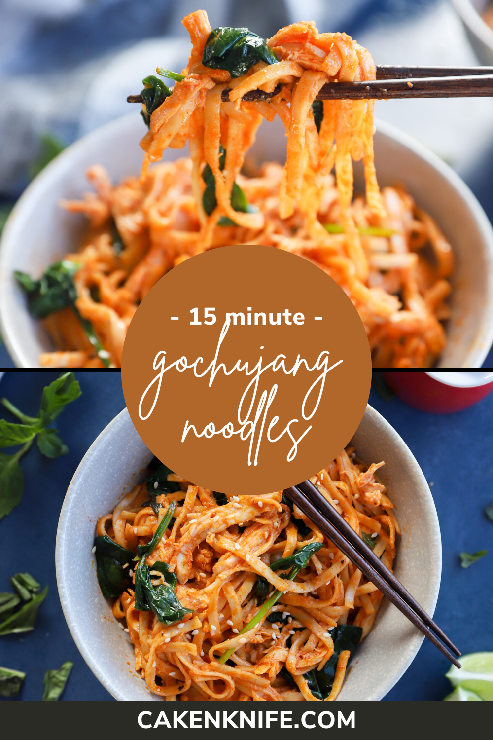 Gochujang Noodles with Chicken and Greens | Cake 'n Knife