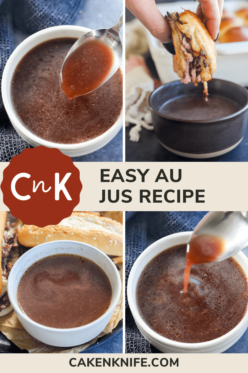 The Best Au Jus Recipe (with or without drippings! | Cake 'n Knife
