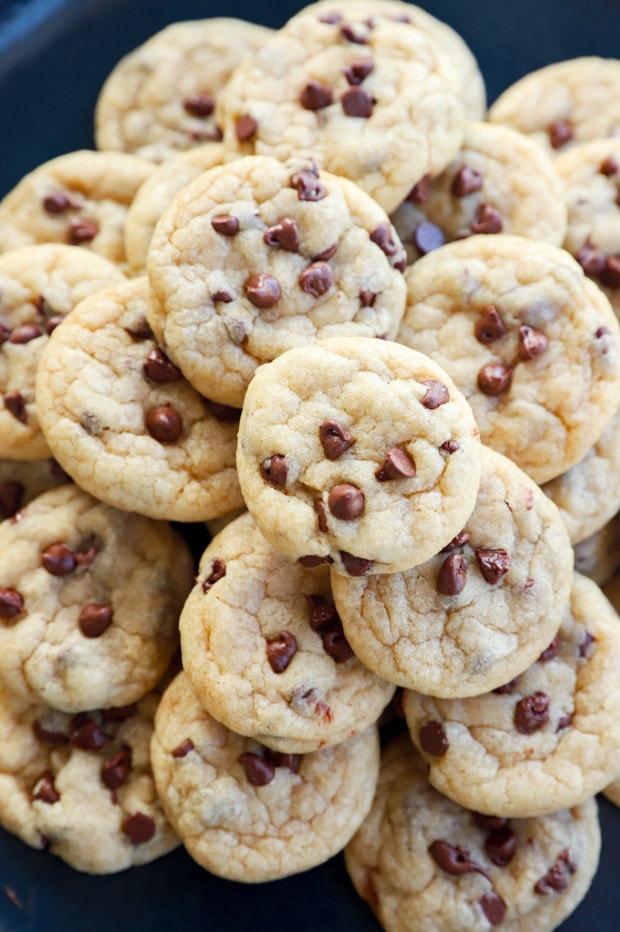 Soft and Chewy Mini Chocolate Chip Cookies | Cake 'n Knife