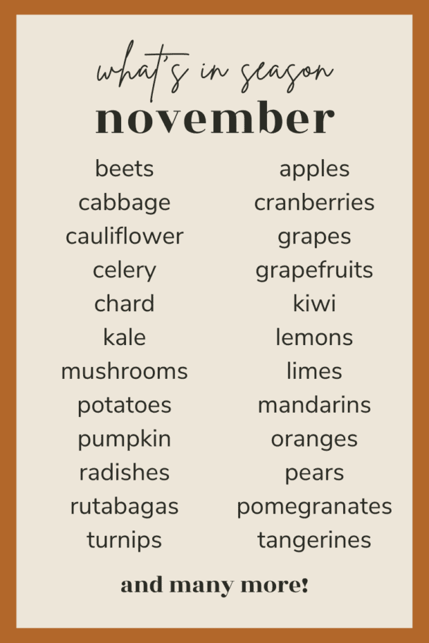 What’s in Season in November (Produce Guide) | Cake 'n Knife
