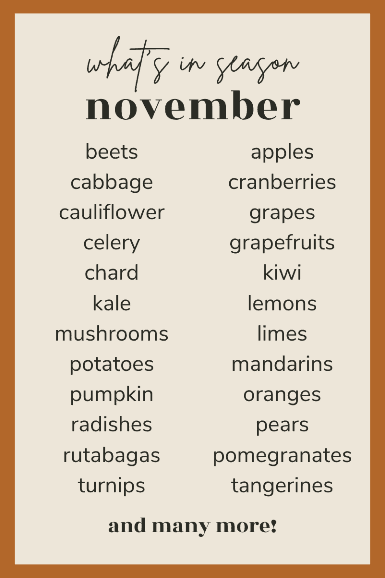 What’s in Season in November (Produce Guide) | Cake 'n Knife