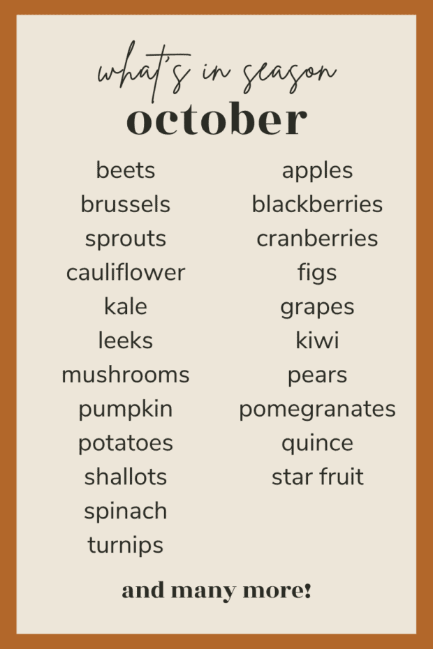 What's in Season in October (Produce Guide) | Cake 'n Knife