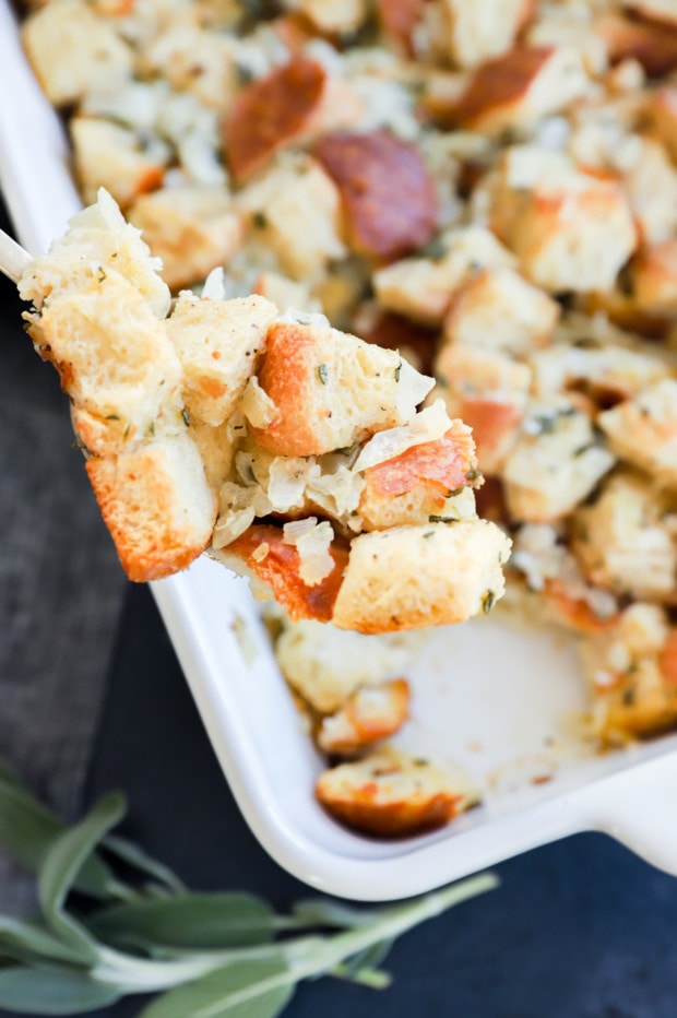 The Easiest Sage and Onion Stuffing (Classic Stuffing) | Cake 'n Knife