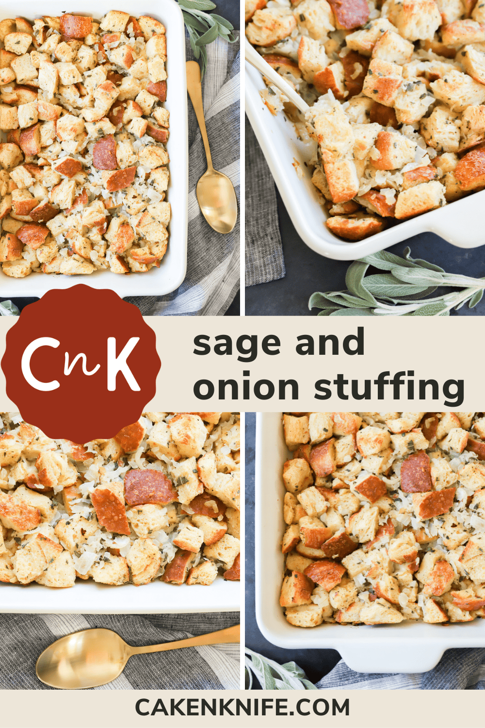 The Easiest Sage and Onion Stuffing (Classic Stuffing) | Cake 'n Knife