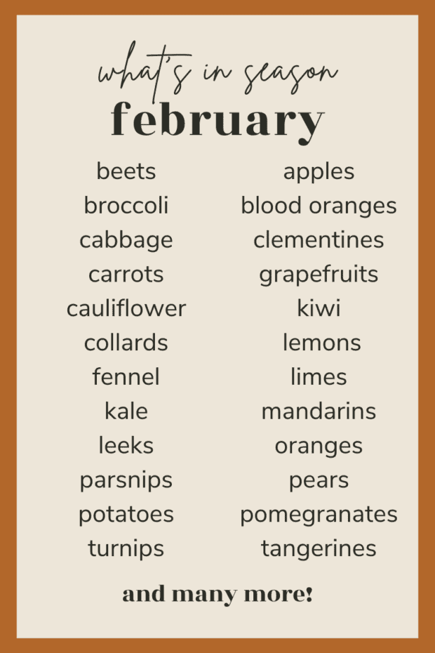 What's in Season in February (Produce Guide) | Cake 'n Knife