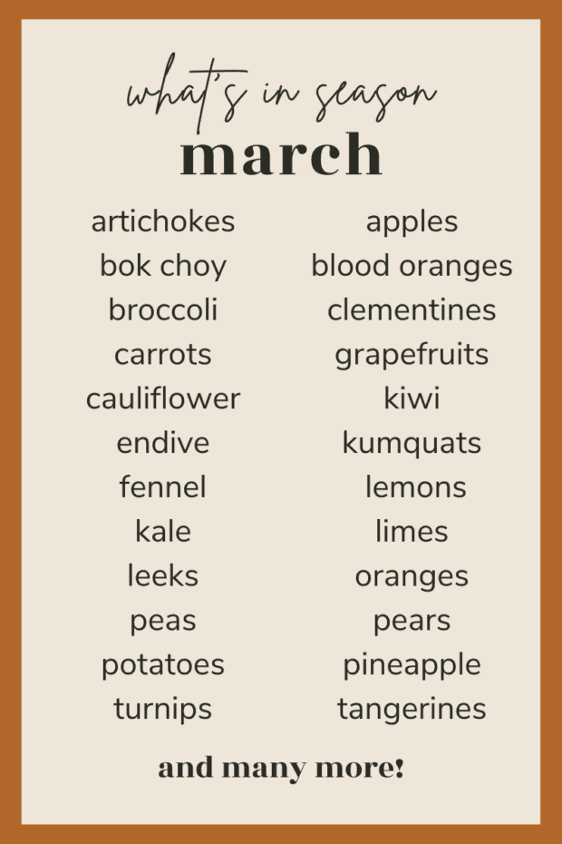 What's in Season in March (Produce Guide) | Cake 'n Knife
