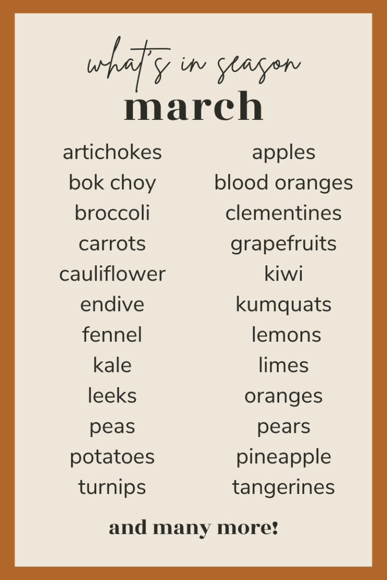 What's in Season in March (Produce Guide) | Cake 'n Knife
