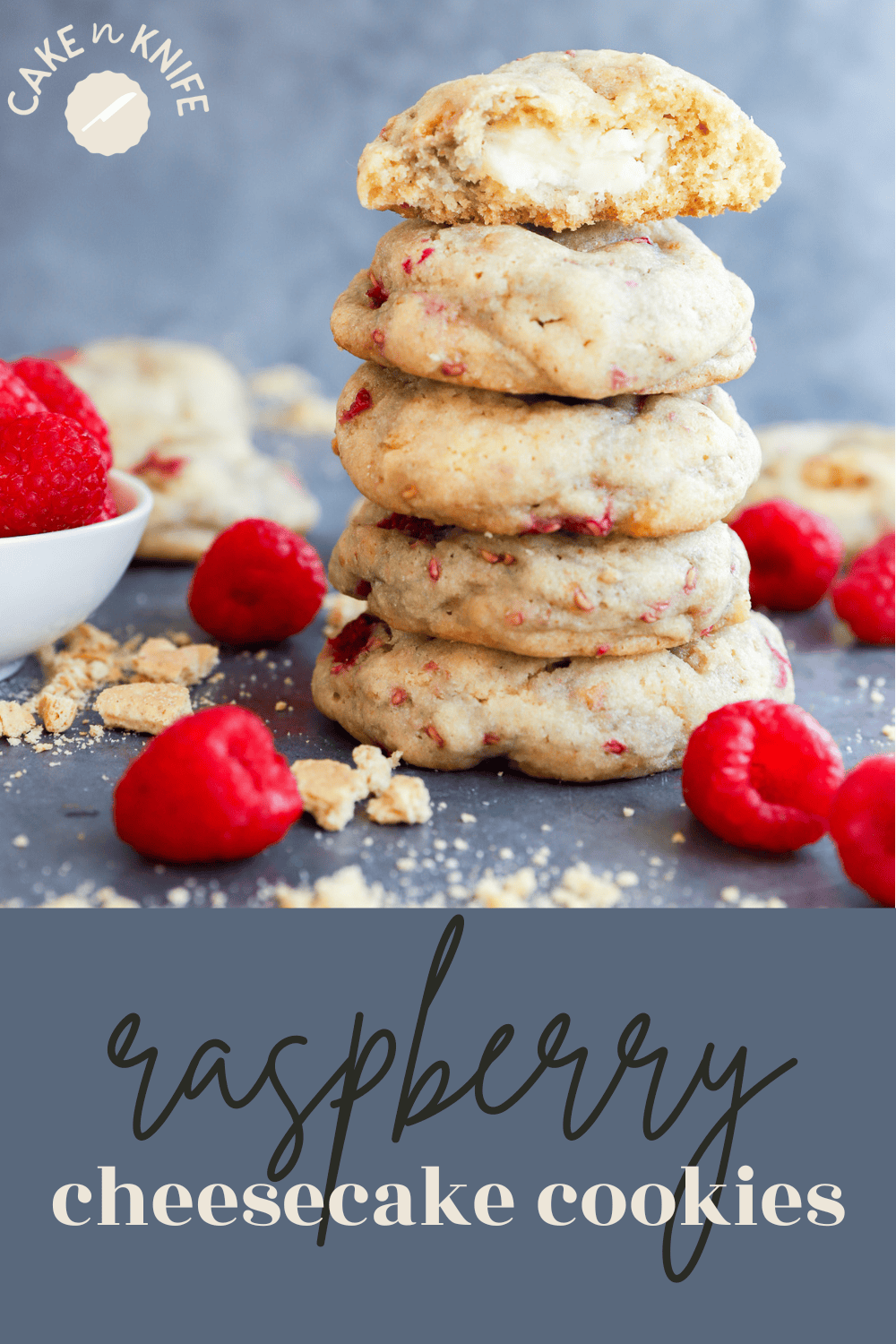 Raspberry Cheesecake Cookies | Cake 'n Knife