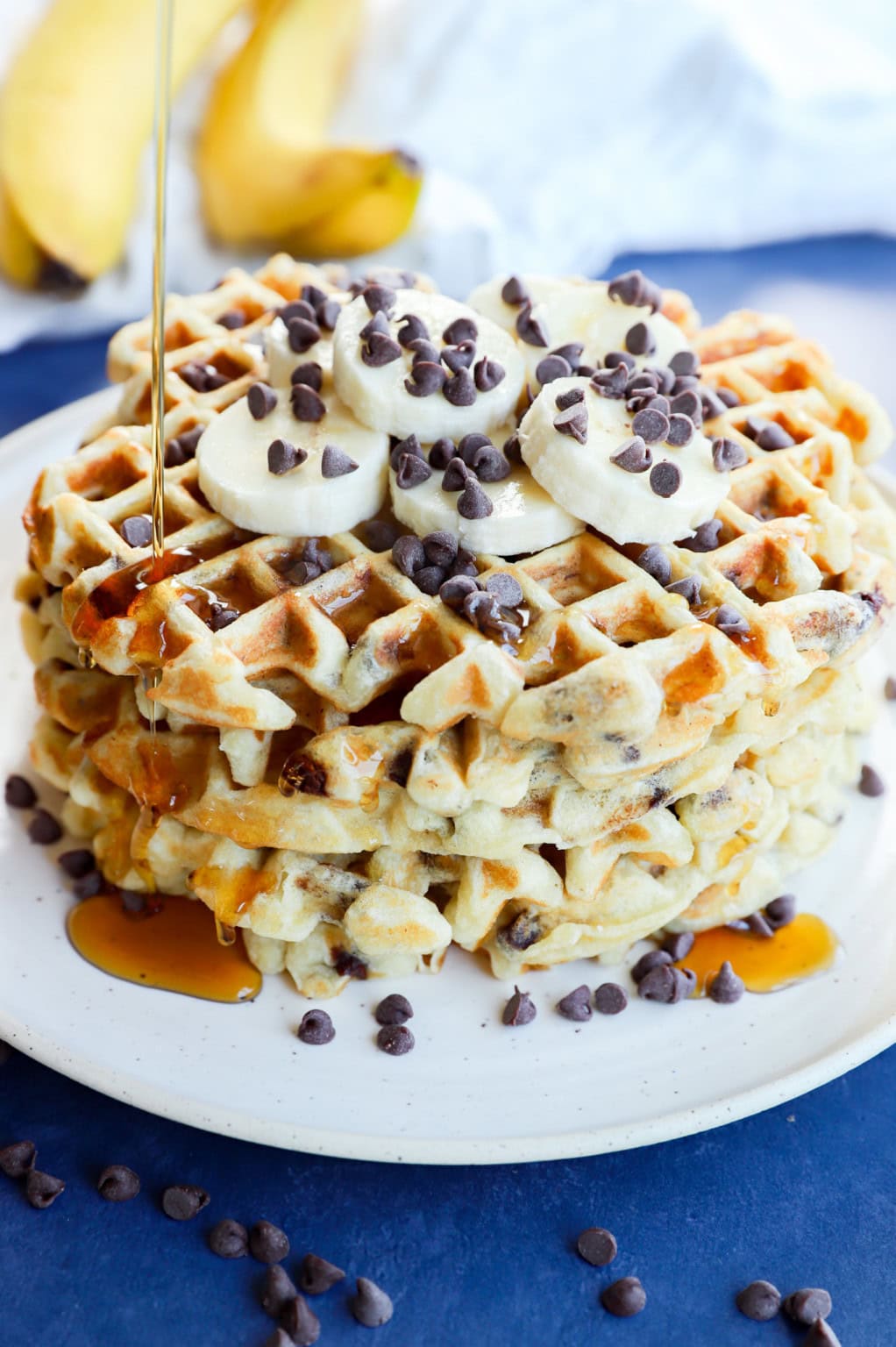 The Easiest Chocolate Chip Banana Waffles Recipe | Cake 'n Knife