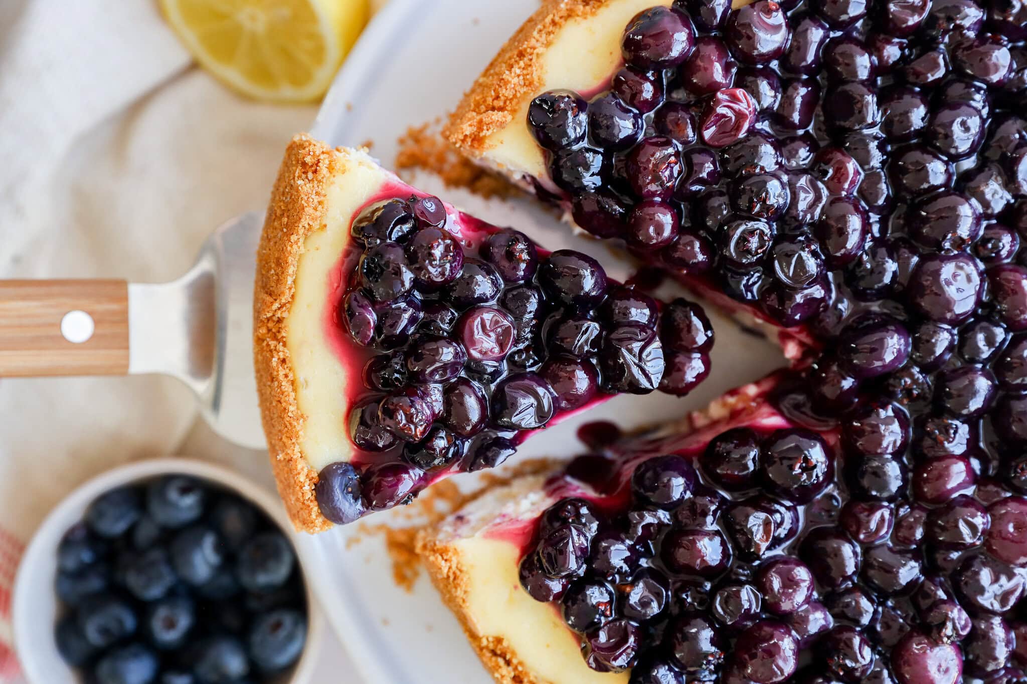 The Best Lemon Blueberry Cheesecake Recipe | Cake 'n Knife